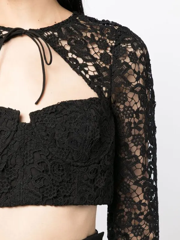 SELF-PORTRAIT Corded-lace Crop Top