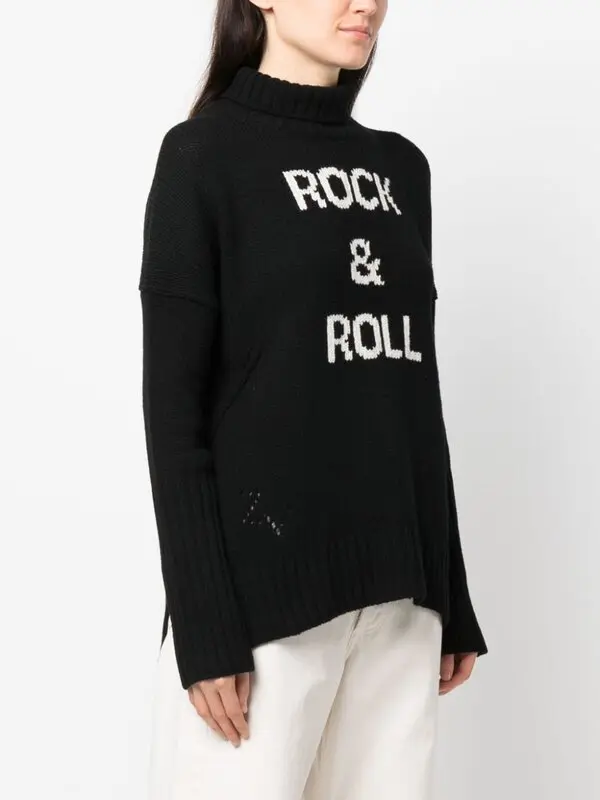 Zadig&Voltaire Intarsia-knit Merino Wool Jumper - Black