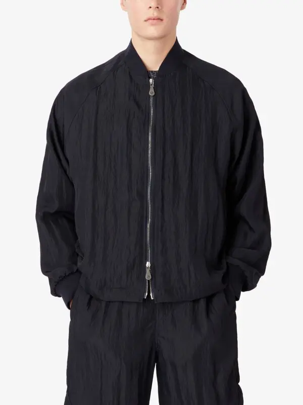 Giorgio Armani Crinkled Zip-up Bomber Jacket