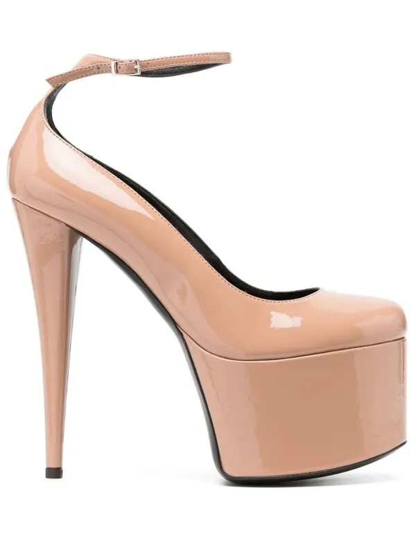 GIUSEPPE ZANOTTI 150mm Yana Patent Platform Pumps - Neutrals