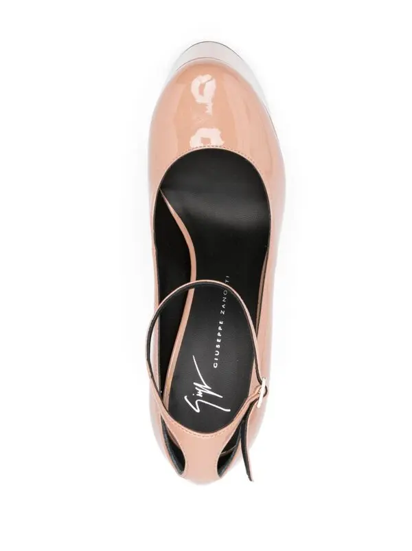 GIUSEPPE ZANOTTI 150mm Yana Patent Platform Pumps - Neutrals