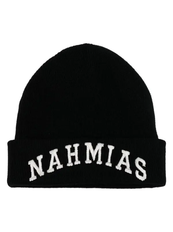 NAHMIAS Logo-embroidered Wool-cashmere Blend Beanie - Black