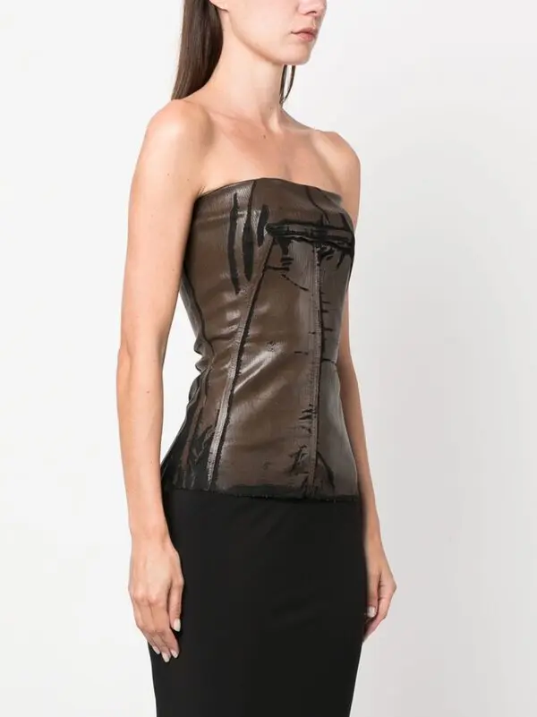 Rick Owens Coated-finish Bustier Top