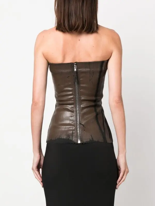 Rick Owens Coated-finish Bustier Top