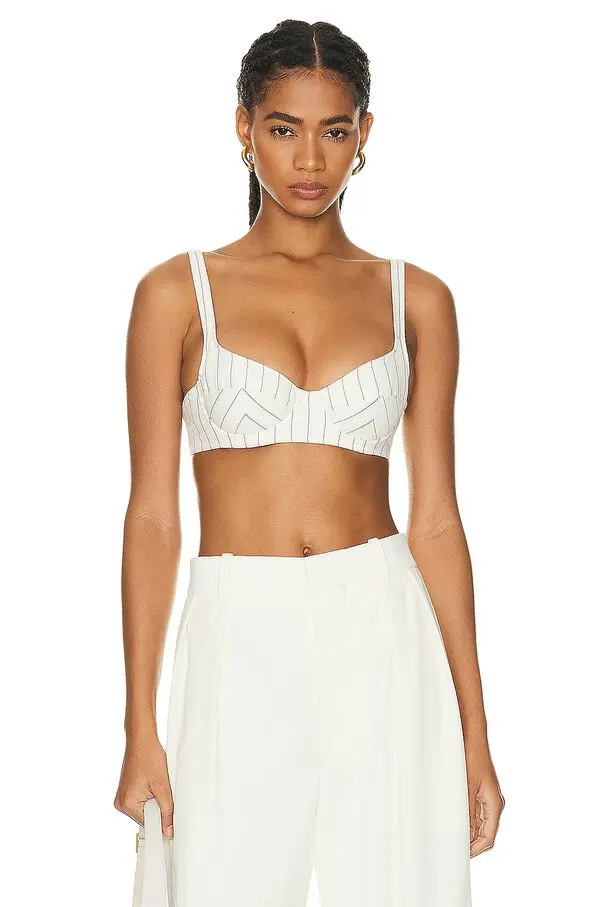 Jean Paul Gaultier Striped Classic Bra In Ivory