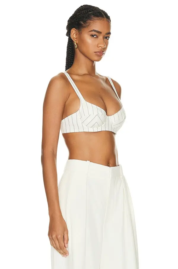 Jean Paul Gaultier Striped Classic Bra In Ivory