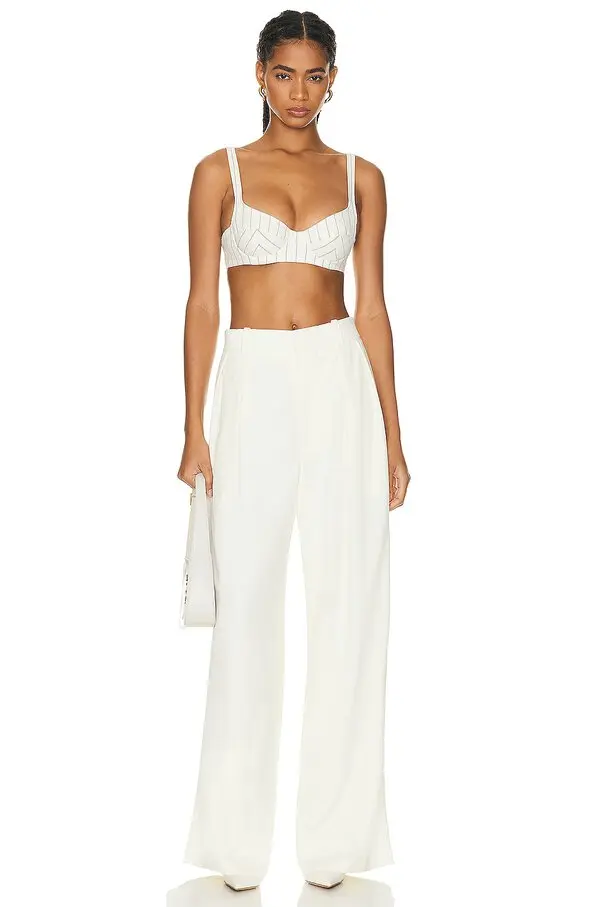 Jean Paul Gaultier Striped Classic Bra In Ivory