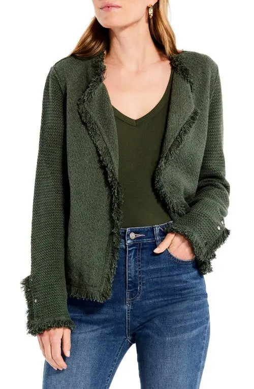 NIC+ZOE Fringe Mix Knit Jacket