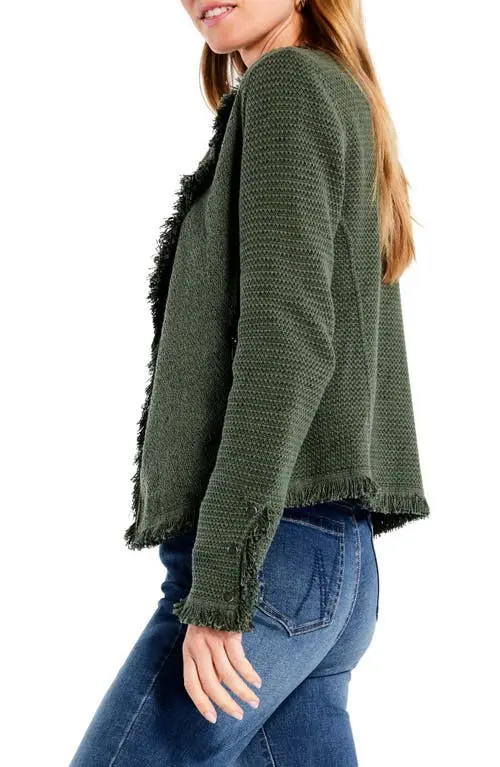 NIC+ZOE Fringe Mix Knit Jacket