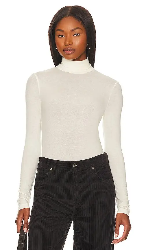 AGOLDE Pascale Turtleneck In Cream - Oat Milk