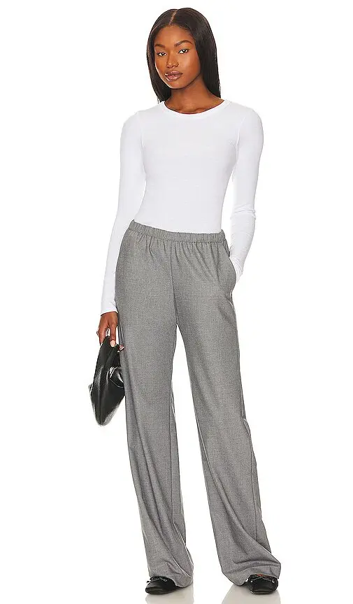 Enza Costa Silk Knit Long Sleeve Crew - White