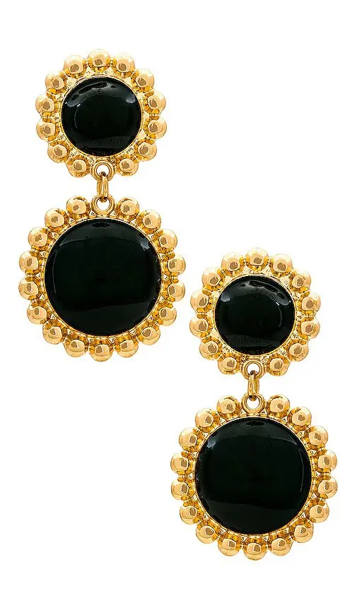 8 Other Reasons Circle Drop Earrings - Black & Gold