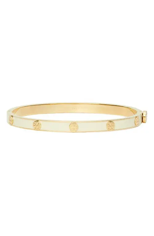 Tory Burch Miller Stud Enamel Hinge Bracelet - Tory Gold / New Ivory
