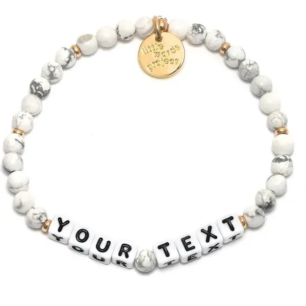 LITTLE WORDS PROJECT Howlite Beaded Stretch Bracelet - White