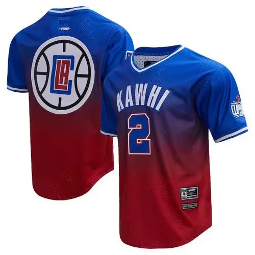 PRO STANDARD Post Kawhi Leonard /red La Clippers Ombre Name & Number T-shirt - Royal