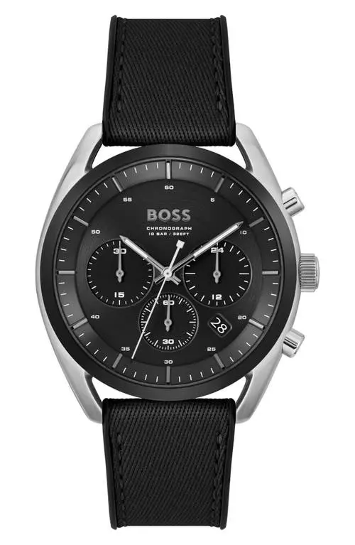 BOSS Chronograph Strap Watch - Black Dial