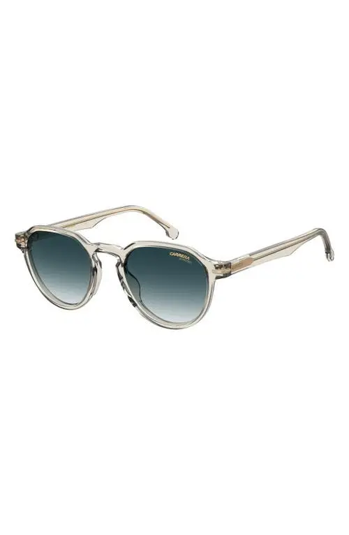 Carrera Eyewear 50mm Round Frame Sunglasses - Beige/ Blue Shaded