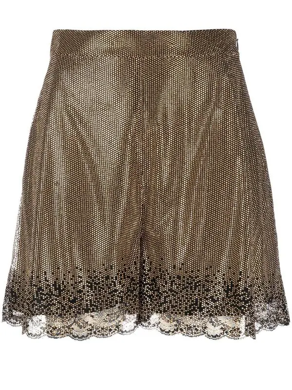 Elie Saab Studded Lace Shorts