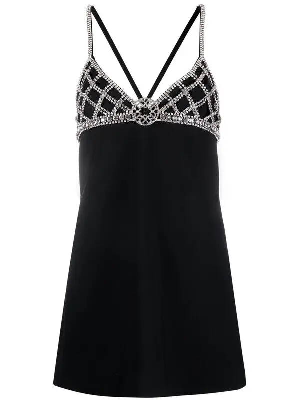 Elie Saab Embellished V-neck Mini Dress