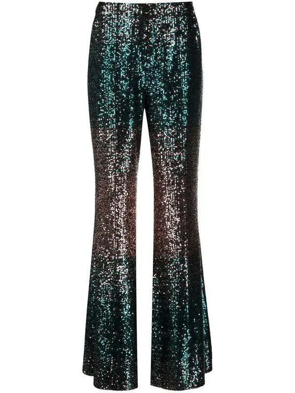 Elie Saab Two-tone Sequin Trousers - Green