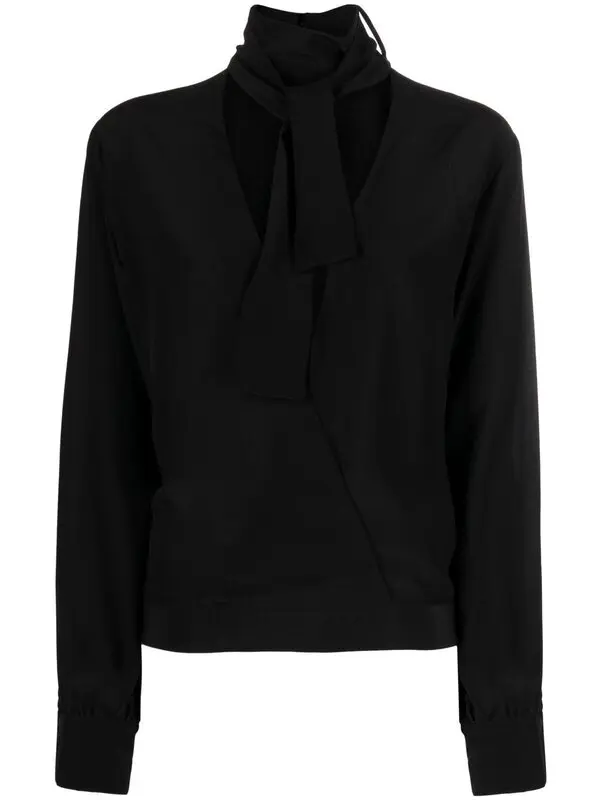 Elie Saab Silk Blouse With Cut-out Detail