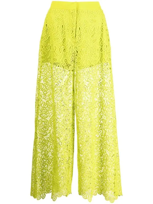 Elie Saab Macramé Wide-leg Trousers - Green