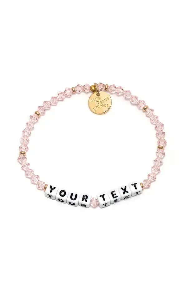 LITTLE WORDS PROJECT Rose Crystal Beaded Stretch Bracelet - Pink