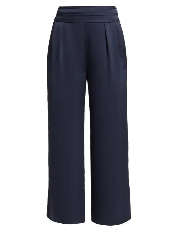 Ramy Brook Joss Cropped Wide-leg Satin Pants