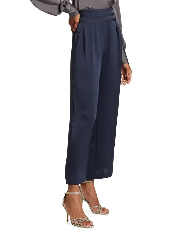 Ramy Brook Joss Cropped Wide-leg Satin Pants