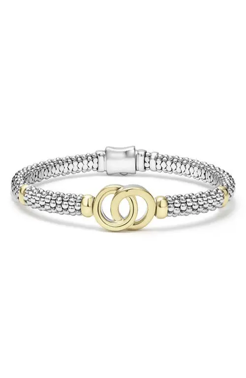 Lagos Signature Caviar Interlock Bracelet - Silver/gold
