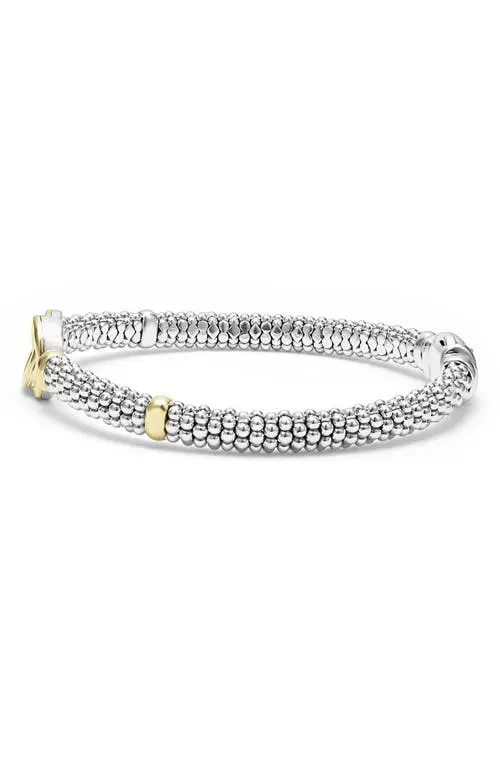 Lagos Signature Caviar Interlock Bracelet - Silver/gold