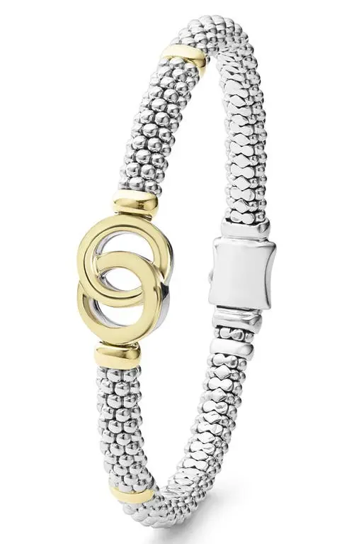 Lagos Signature Caviar Interlock Bracelet - Silver/gold