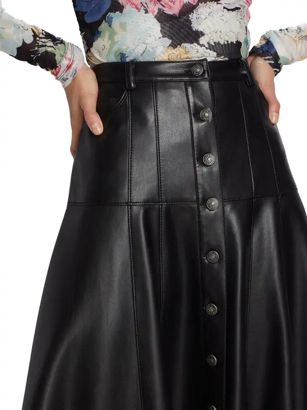 Cinq À Sept Veena Faux Leather Midi-skirt
