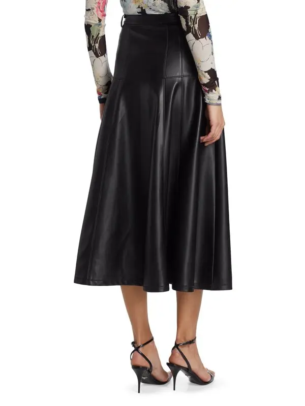 Cinq À Sept Veena Faux Leather Midi-skirt