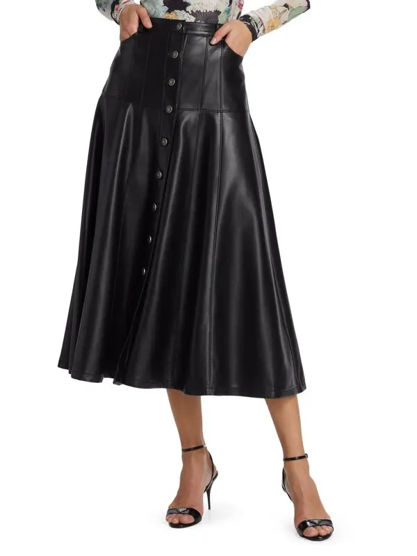 Cinq À Sept Veena Faux Leather Midi-skirt