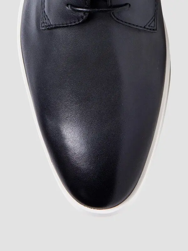 Santoni Leather Lace-up Oxfords - Grey