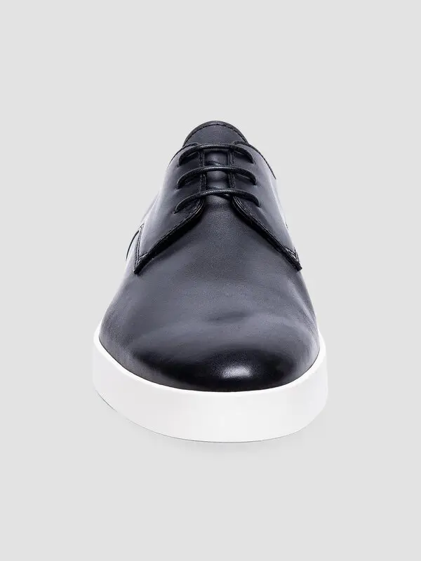Santoni Leather Lace-up Oxfords - Grey