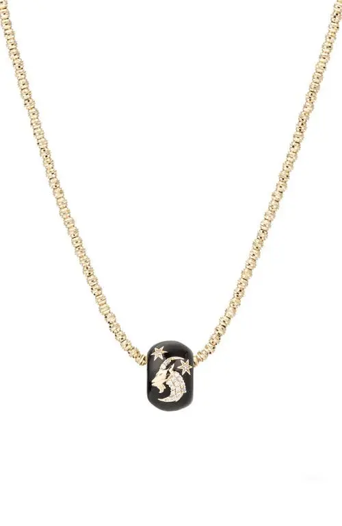 Adina Reyter Diamond Zodiac Pendant Necklace - Yellow Gold/capricorn