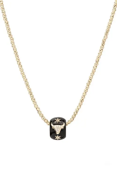 Adina Reyter Diamond Zodiac Pendant Necklace - Yellow Gold/taurus