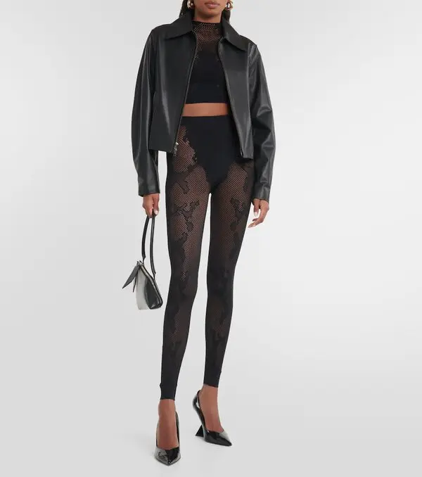DION LEE Cobra Fishnet Leggings