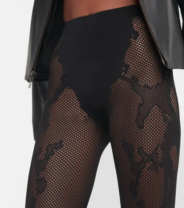 DION LEE Cobra Fishnet Leggings