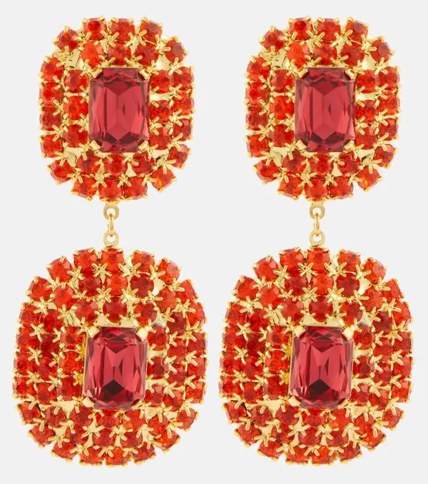 Magda Butrym Embellished Drop Earrings - Orange