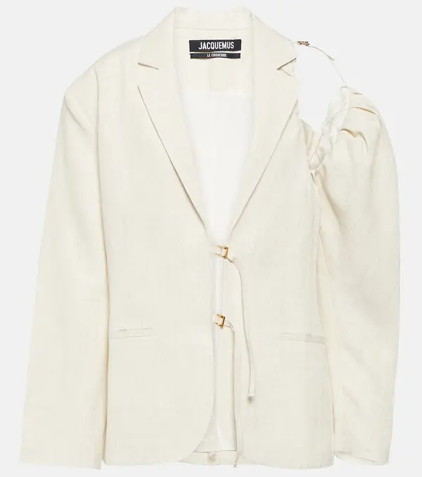 Jacquemus La Veste Galliga Linen-blend Blazer - White