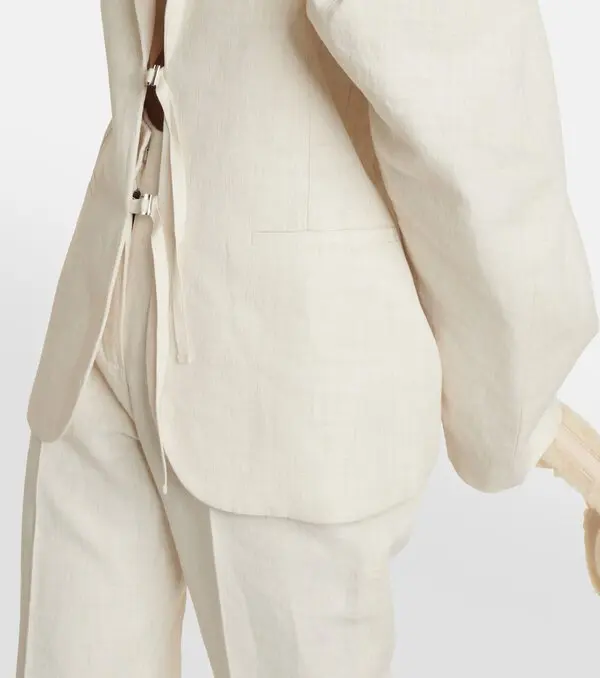 Jacquemus La Veste Galliga Linen-blend Blazer - White