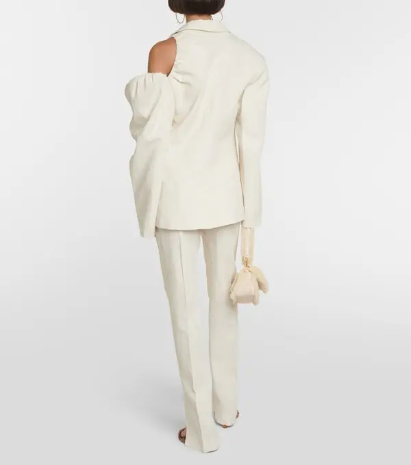 Jacquemus La Veste Galliga Linen-blend Blazer - White