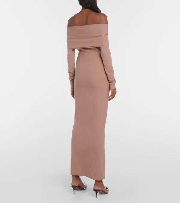 Alaïa Off-shoulder Jersey Midi Dress