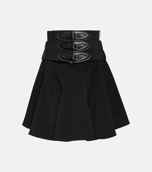 Alaïa Belted Wool Miniskirt