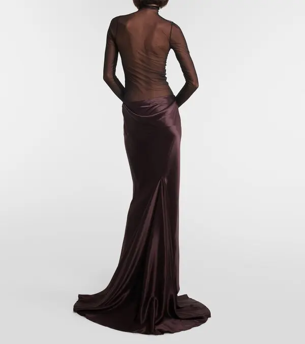 ANN DEMEULEMEESTER Satin Maxi Skirt