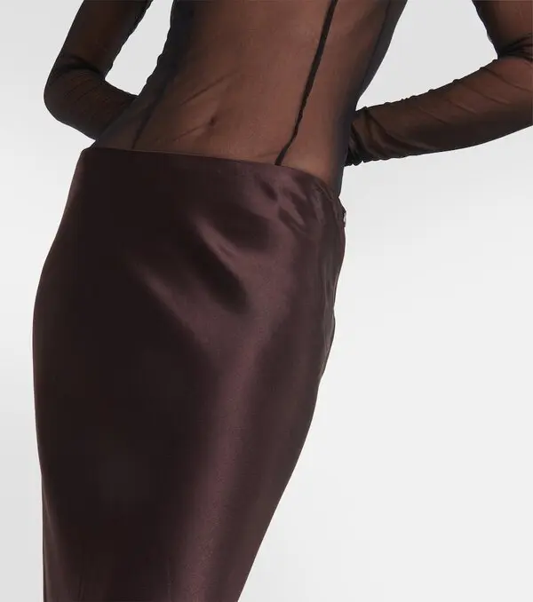 ANN DEMEULEMEESTER Satin Maxi Skirt