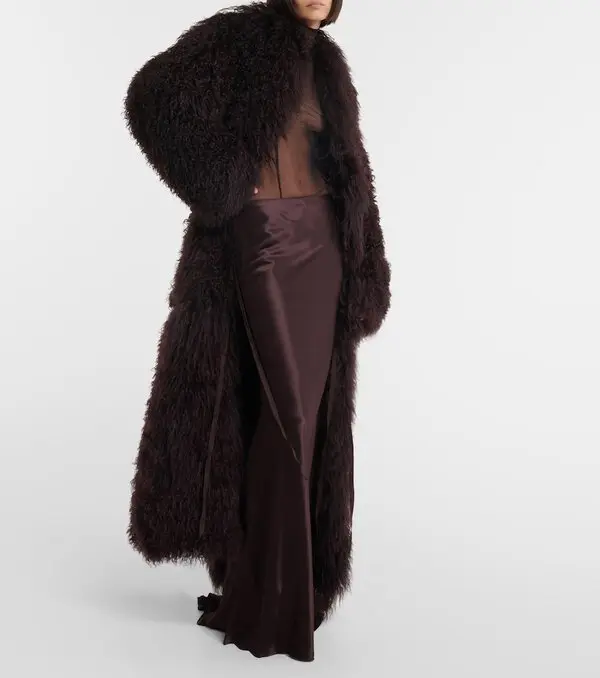 ANN DEMEULEMEESTER Satin Maxi Skirt